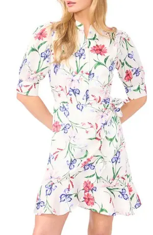 CECE DUPRAZ Floral Print Wrap Dress - New Ivory