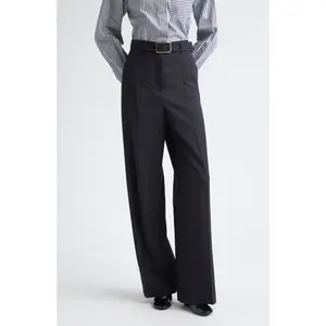 Sportmax High-waist Wide-leg Wool-blend Gabardine Pants