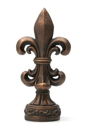 GLITZHOME 27.25"h Mgo Standing Fleur De Lis French Holiness Garden Statue - Brown