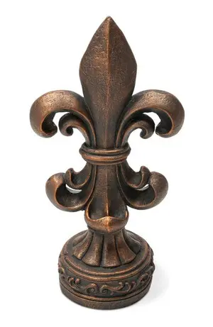 GLITZHOME 27.25"h Mgo Standing Fleur De Lis French Holiness Garden Statue