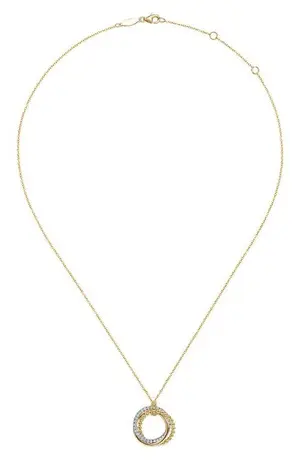GABRIEL & CO. 14k Gold Diamond Linked Pendant Necklace
