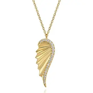 GABRIEL & CO. Diamond Wing Pendant Necklace - Gold