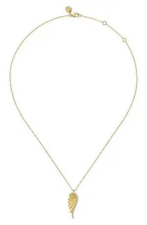 GABRIEL & CO. Diamond Wing Pendant Necklace