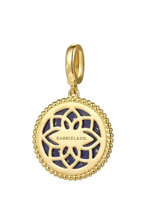 GABRIEL & CO. 14k Diamond & Lapis Lazuli Medallion Pendant