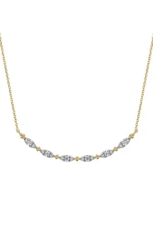 GABRIEL & CO. 14k And Diamond Curved Bar Pendant Necklace - Gold