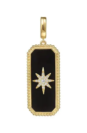 GABRIEL & CO. Diamond And Onyx Medallion Pendant - Gold