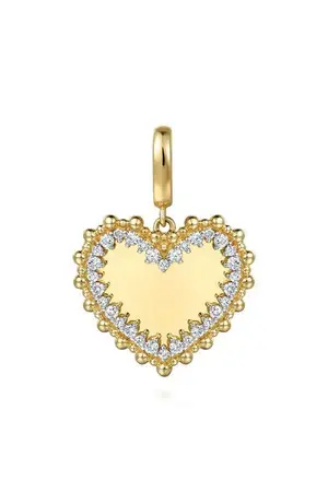 GABRIEL & CO. 14k And Diamond Heart Pendant - Gold