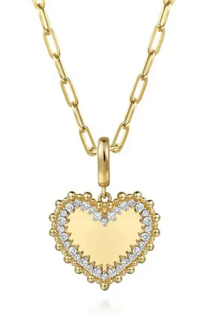 GABRIEL & CO. 14k And Diamond Heart Pendant