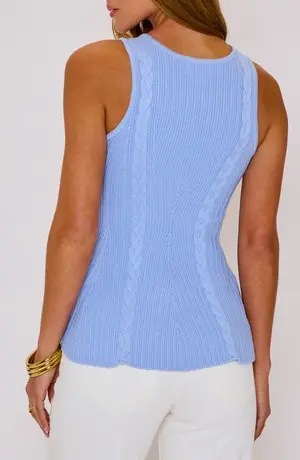 VICI Sleeveless Peplum Sweater