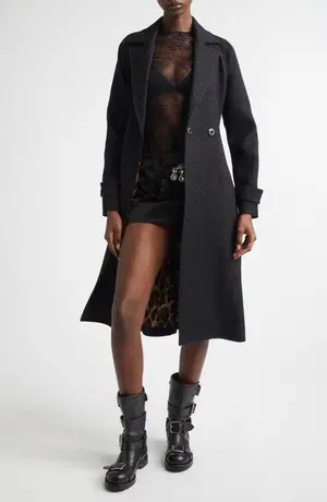 Dolce & Gabbana Belted Tweed Trench Coat