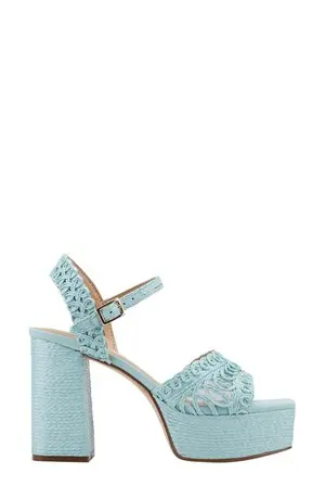 Marc Fisher Chayse Ankle Strap Platform Sandal - Light Blue