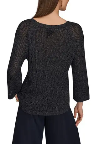 Donna Karan New York Metallic Sheer Sweater - Nightfall