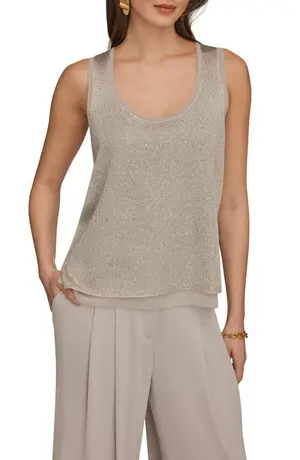 Donna Karan New York Sequin Shell Top - Tuscan Grey