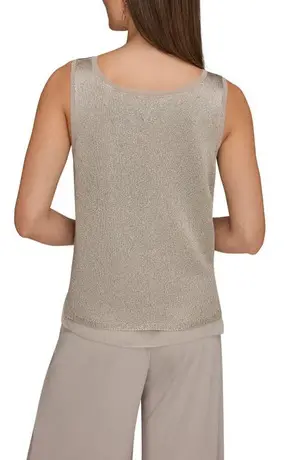 Donna Karan New York Sequin Shell Top - Tuscan Grey