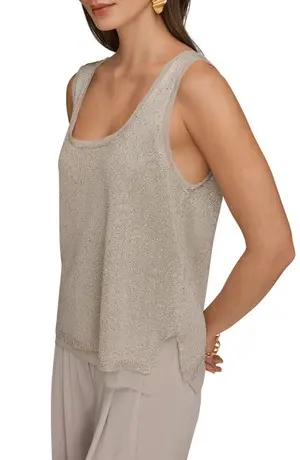 Donna Karan New York Sequin Shell Top - Tuscan Grey
