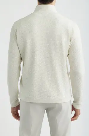 Johnnie-o Ransel Quarter Snap Placket Pullover - Cream
