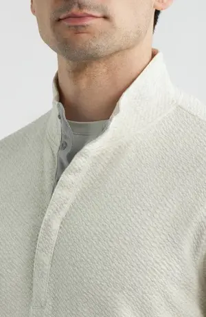 Johnnie-o Ransel Quarter Snap Placket Pullover - Cream
