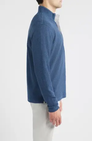 Johnnie-o Ransel Quarter Snap Placket Pullover - Navy