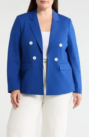 Jones New York Faux Double-breasted Jacket - Sapphire