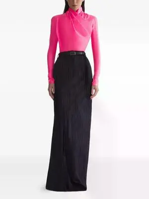 MUGLER Pinstripe Slit Skirt