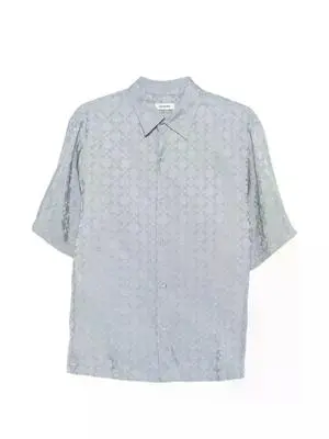 Sandro Square Cross Loose-fit Shirt - Blue