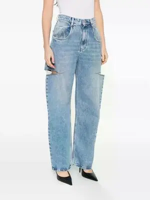 MAISON MARGIELA Cut-out Wide-leg Jeans - Blue