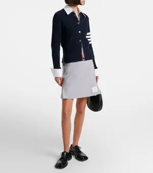 Thom Browne 4-bar Cotton Miniskirt - Grey