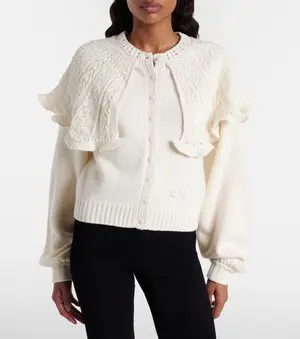 Chloé Ruffled Wool And Cashmere Cardigan