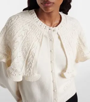Chloé Ruffled Wool And Cashmere Cardigan