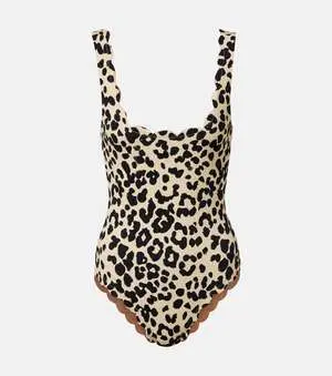 Marysia Palm Springs Leopard-print Swimsuit - Beige