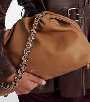 Loewe Flamenco Large Leather Shoulder Bag - Brown