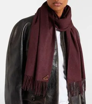 Prada Fringed Silk And Cashmere Scarf