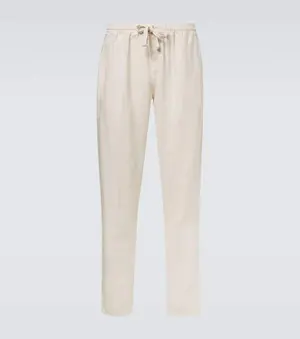 Fedeli Bonifacio Linen Tapered Trousers - Beige