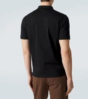 Prada Cotton Piqué Polo Shirt - Black