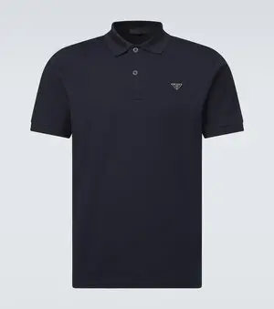 Prada Cotton Piqué Polo Shirt - Blue