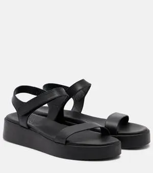 ANCIENT GREEK SANDALS Leather Platform Sandals - Black