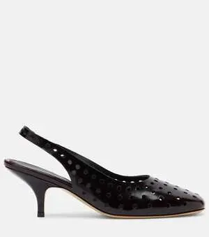 Dries Van Noten 65 Perforated Leather Slingback Pumps
