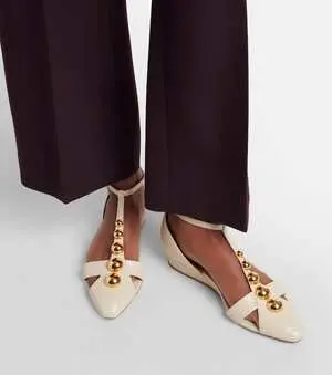Chloé Embellished Leather Flats