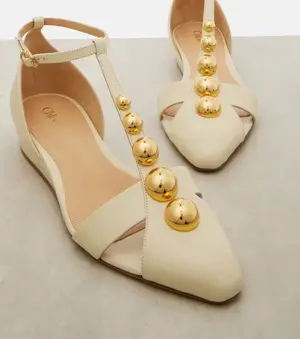 Chloé Embellished Leather Flats