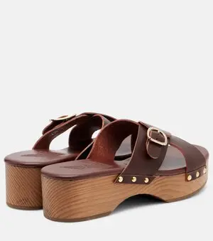 ANCIENT GREEK SANDALS Marilisa Leather Platform Sandals - Brown