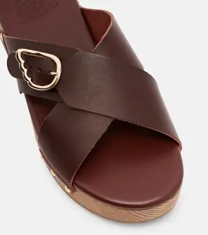 ANCIENT GREEK SANDALS Marilisa Leather Platform Sandals - Brown