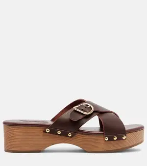 ANCIENT GREEK SANDALS Marilisa Leather Platform Sandals - Brown