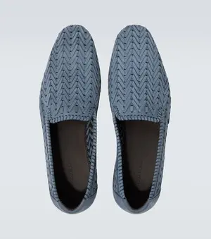 Manolo Blahnik Mario Woven Leather Loafers - Blue