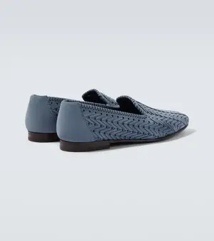 Manolo Blahnik Mario Woven Leather Loafers - Blue