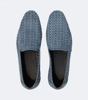 Manolo Blahnik Mario Woven Leather Loafers - Blue