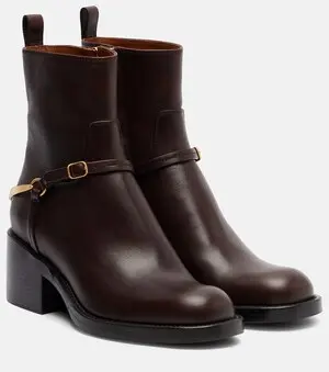 Chloé Dakota 60 Leather Ankle Boots - Brown