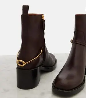 Chloé Dakota 60 Leather Ankle Boots - Brown