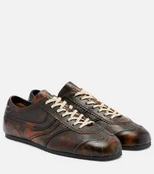 Dries Van Noten Distressed Leather Sneakers