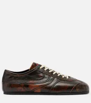 Dries Van Noten Distressed Leather Sneakers