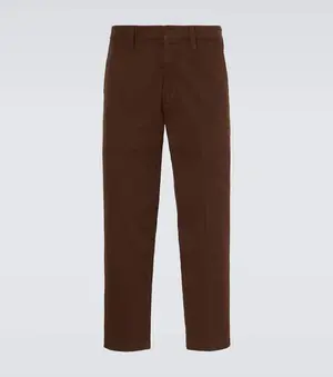 Prada Cropped Cotton Gabardine Slim Pants